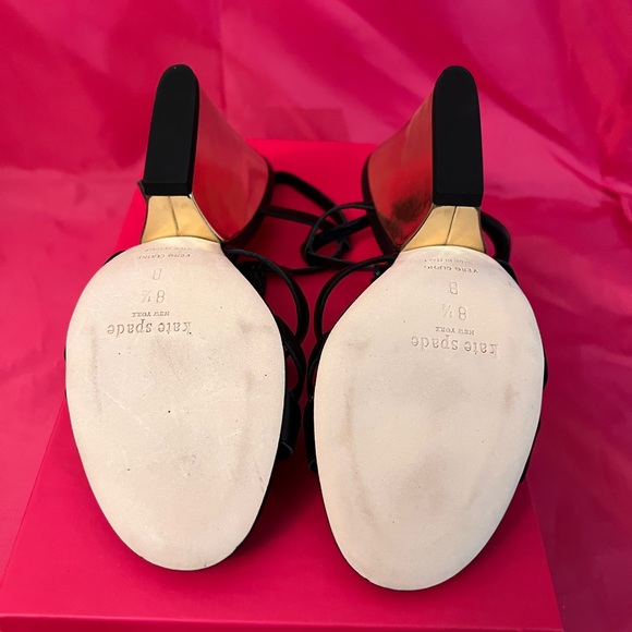 kate spade | Shoes | Kate Spade Italian Leather With Gold Heel Sandals ...